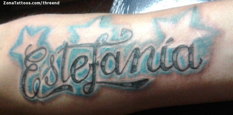 Tatuaje de Estefanía, Nombres, Letras