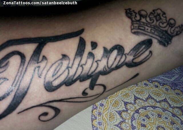 Tatuaje de Felipe, Nombres, Letras