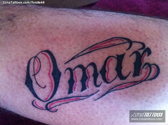 Tattoo of Names, Letters, Omar