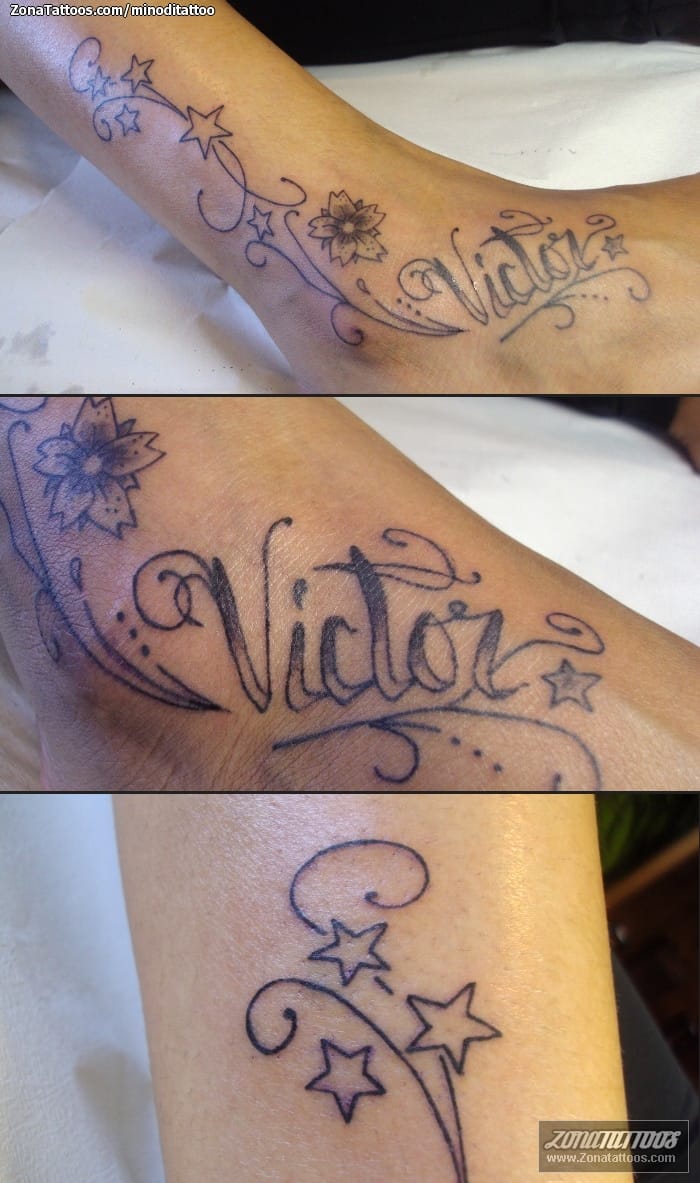 Tatuaje de Letras, Nombres, Víctor