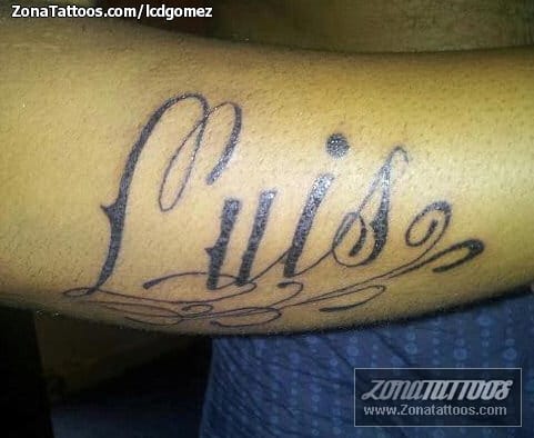 Tattoo of Luis, Names, Letters