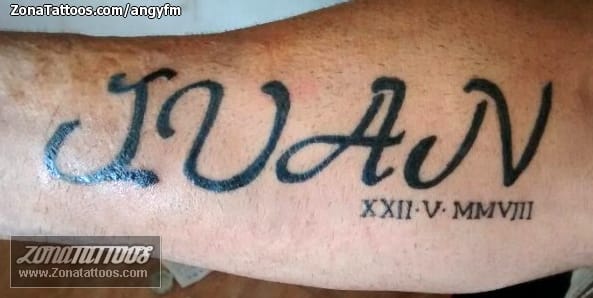 Tattoo of Juan, Names, Letters