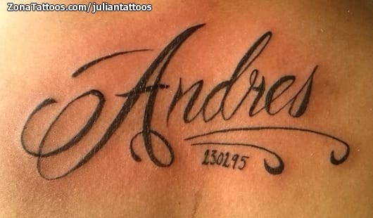 Tattoo of Andrés, Names, Letters