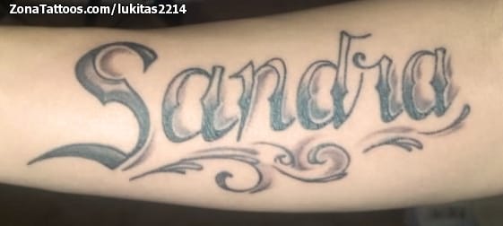 Tattoo of Sandra, Names, Letters