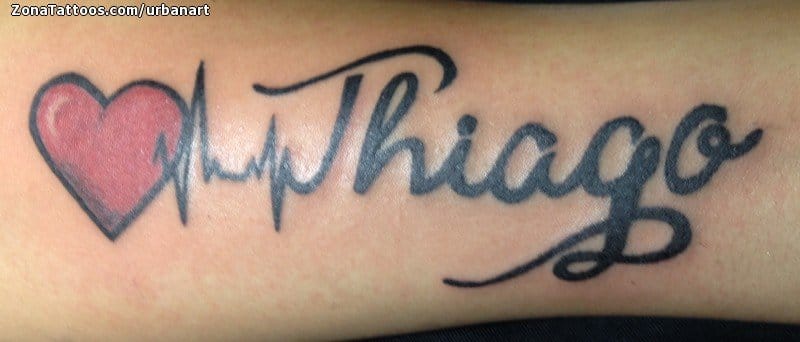 Tatuaje de Thiago, Nombres, Letras