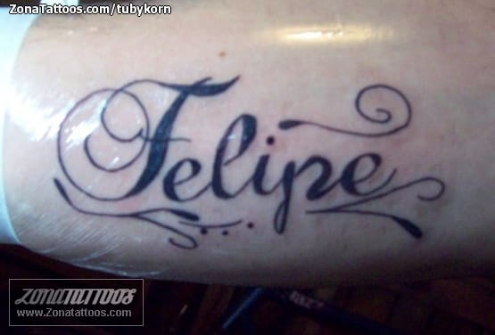 Tatuaje de Felipe, Nombres, Letras