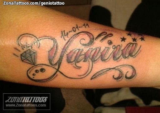 Tatuaje de Letras, Nombres, Yanira